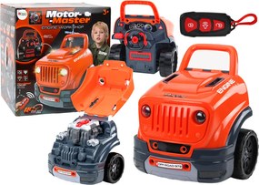 LEAN Toys Sada pro domácího mistra na rozebírání automobilových motorů, oranžová