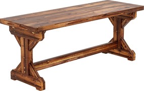 Outsunny 2místná odolná lavička ze smrku s X-nožkami, pálená — 114 × 40 × 46 cm, nosnost 240 kg | Aosom
