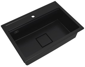 Gamma Quadro 7050, 1-komorový granitový dřez 700x500x220 mm, černá, GMA-ZLE000237