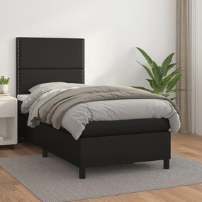 vidaXL Box spring postel s matrací 80 x 200 cm umělá kůže [3142754] Barva: Černá
