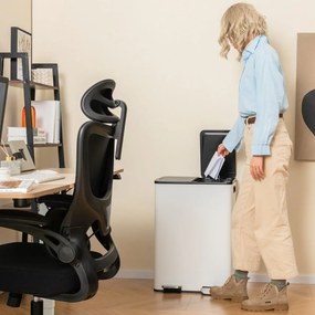 Costway Odpadkový koš 2 přihrádky 2 x 30L odpadkový koš kuchyňský