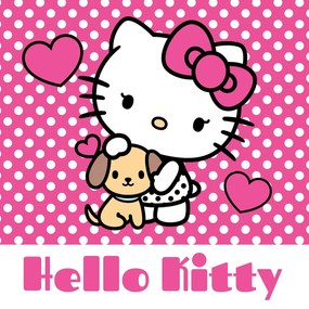 Carbotex Magický dětský froté ručník HELLO KITTY, růžový, 30x30cm