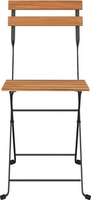 Skládací židle 2 ks, masivní dřevo, teak a ocel 319979