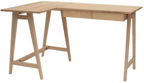 OnaDnes -20% Dřevěný rohový pracovní stůl RAGABA LUKA 135 x 85 cm, levý