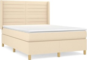 Box spring postel s matrací krémová 140x190 cm textil 3132070