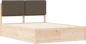 Rám postele s čalouněným čelem s čelo Taupe 140 x 200 cm 3398162