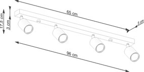 Sollux Lighting Stropní svítidlo VERDO 4 černé