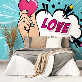 Tapeta s pop art designem - LOVE - 225x150