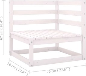 vidaXL 4dílná zahradní sedací souprava s poduškami masivní borovice [3076430] Barva: Bílá