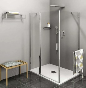 Polysan Zoom Line - Sprchový kout 120x80 cm, L/P varianta, Antidrop, čiré sklo/chrom ZL1312ZL3280