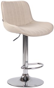 Barová židle Haugo - látkové čalounění - chromovaný rám | krémová