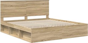 Rám postele s čelo Sonoma 200 x 200 cm Masivní borové dřevo 3409311
