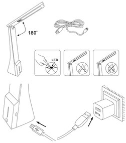 Eglo 97044 - LED Stmívatelná stolní lampa LA SECA 1xLED/1,8W/230V bílá