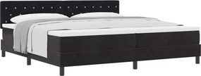 Postel s boxspringem s matrací s čelo Černá 200 x 200 cm samet 3339130