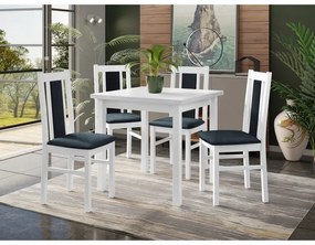 Jídelní stůl se 4 židlemi - AL27, Barva dřeva: ořech-L, Potah: Hygge D20