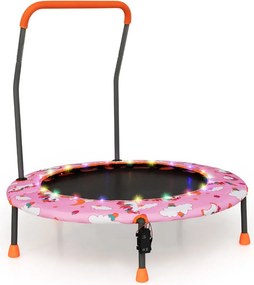 Costway Ø92 cm dětská trampolína mini trampolína s LED osvětlením odnímatelná