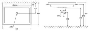 Grohe Cube Ceramic - Zápustné umyvadlo 60 cm, PureGuard, alpská bílá 3947900H