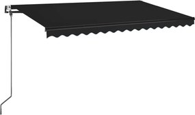 Automatická markýza LED a senzor větru 400x350 cm antracitová 3069194