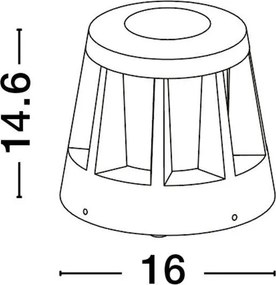 NV 9492660 Venkovní sloupkové svítidlo STARK antracitový hliník a matný akryl LED 8.2W 3000K 220-240V 168st. IP65 - NOVA LUCE
