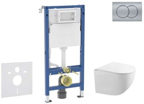 Geberit Duofix - Set předstěnové instalace, klozetu Gaia a sedátka softclose, tlačítko Delta01, matný chrom SANI11CA1131B