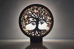 Li-Go "Strom života" lampa s dvojstěným prořezem 20x22 cm provedení povrchu: černá s patinou