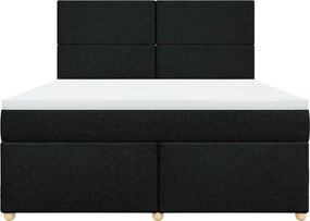 Box spring postel s matrací černá 180x200 cm textil 3291354