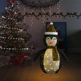 Dekorativní vánoční tučňák s LED luxusní tkanina 120 cm 328502