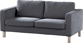 Potah na pohovku IKEA  Karlstad 2-místná, nerozkládací, krátký barva šedá látka lesklé, sametová