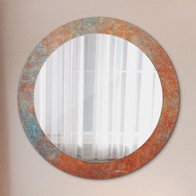 Kulaté dekorativní zrcadlo na zeď Rezavý kov fi 70 cm