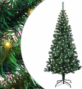 Umělý osvětlený vánoční stromeček Zelená 150 cm PVC a kov 3396745