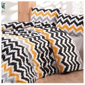 Povlečení bavlněné Myra oranžové, Prodloužený set jednolůžko obsahuje 1x 140x220 + 1x 70x90