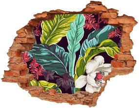 Wallmuralia 3D díra na zeď Tropické květiny 90x70 cm