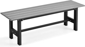 Costway Zahradní lavice pro 2 osoby s lamelovým sedákem pojme až 300 kg, šedá