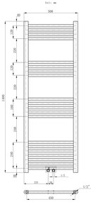 Erga Simple, topné těleso 1400x500 mm, 551 W, černá, ERG-LAV-SIMP-14050-BK