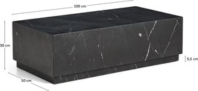 Černý mramorový konferenční stolek 50x100 cm Sorein – Kave Home