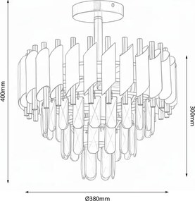 Brilagi - Přisazený lustr ECLIPSE 5xE14/10W/230V pr. 38 cm stříbrná