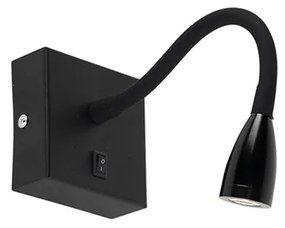 Moderní flexibilní nástěnná lampa černá LED - Flex