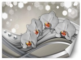 Fototapeta, Orchideje a vlny - 100x70 cm