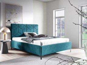 Eka Čalouněná postel BOX+ 180x200 cm Barva látky Trinity: Tmavě hnědá (Trinity 2308), Úložný prostor: S dřevěným rámem úložného prostoru, Barva nožek postele: Černá