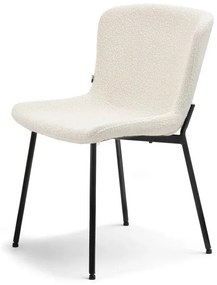 MPT Židle Kirk krémové bouclé/černá podnož