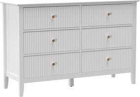 HOMCOM komoda se 6 zásuvkami, moderní úložný kabinet do obýváku, ložnice nebo předsíně, 100 × 40 × 78 cm, bílá | Aosom