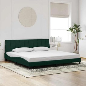 Rám postele bez matrace Hanko tmavě zelená 200 x 200 cm samet 3207870