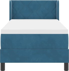 Postel s boxspringem s čelo Tmavě modrá 200 x 80 cm samet 3341496