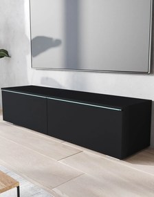 TV stolek LED 140 cm závěsný nebo stojící černý grafit Lowboard D