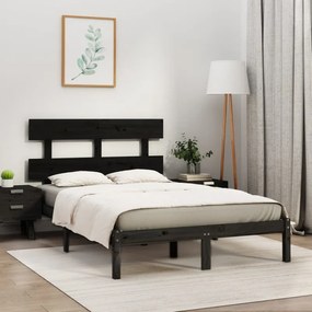 Rám postele černý masivní dřevo 200 x 200 cm,  3104697 HangarStore.cz