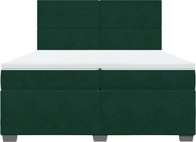 Box spring postel s matrací tmavě zelená 200x200 cm samet 3293299