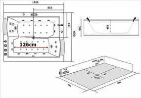 Terra Hydromasážní vana DIABLO 666 II 180x150 s ohřevem vody
