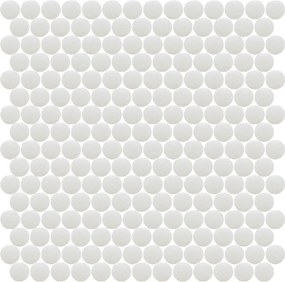 Hisbalit Skleněná mozaika bílá Mozaika 103A SATINATO kolečka  prům. 2,2 (33,33x33,33) cm - KOL103ALH