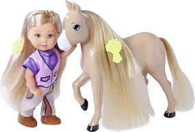 SIMBA Panenka Evička s kočárem a koněm / 12 cm / s doplňky / od 3 let