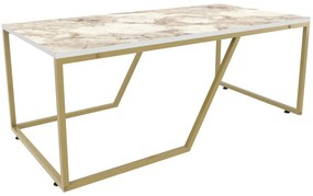 Designový konferenční stolek Waiola 120 cm bílý mramor / zlatý